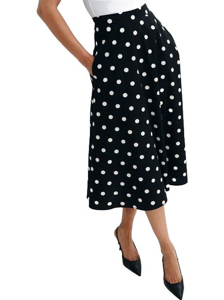 FINERY LONDON Finery London Meeka Polka Dot Cotton Midi Skirt